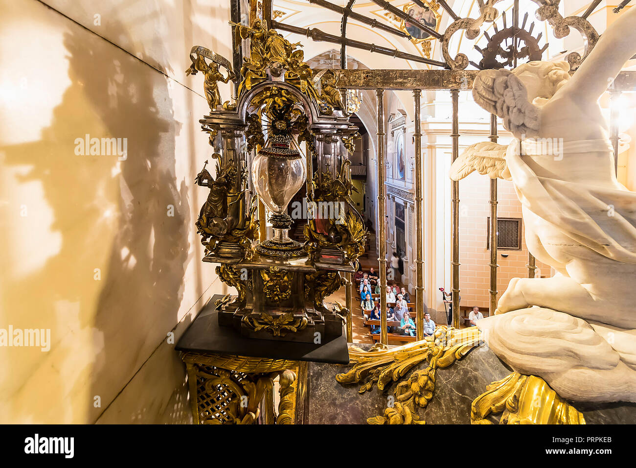 Alba de Tomes, Spain - October 7, 2017: Relic of heart of St. Teresa of ...