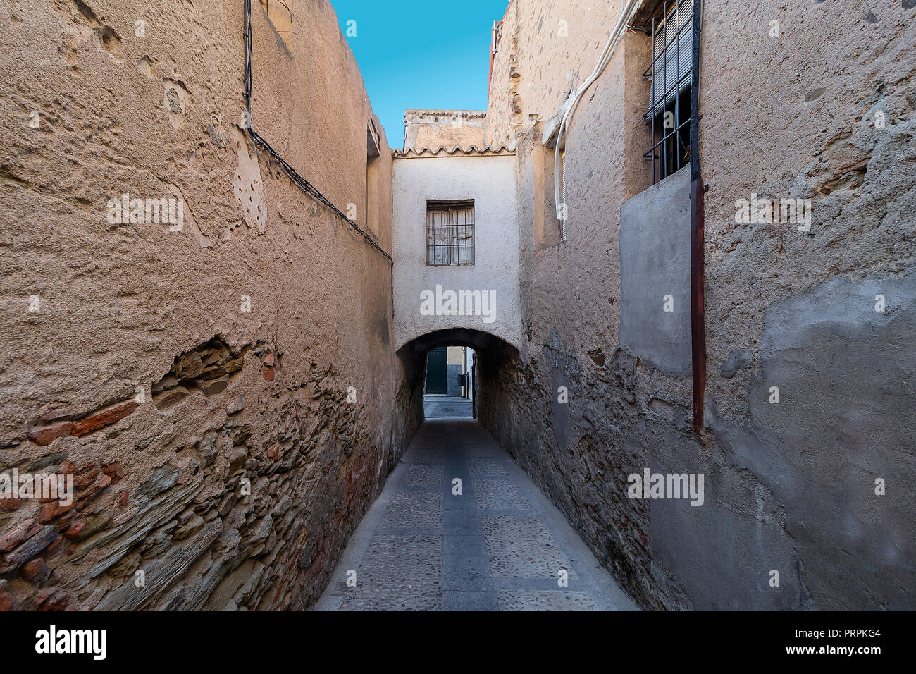 Classic street in medieval city of Alba de Tormes, Salamanca,Spain ...
