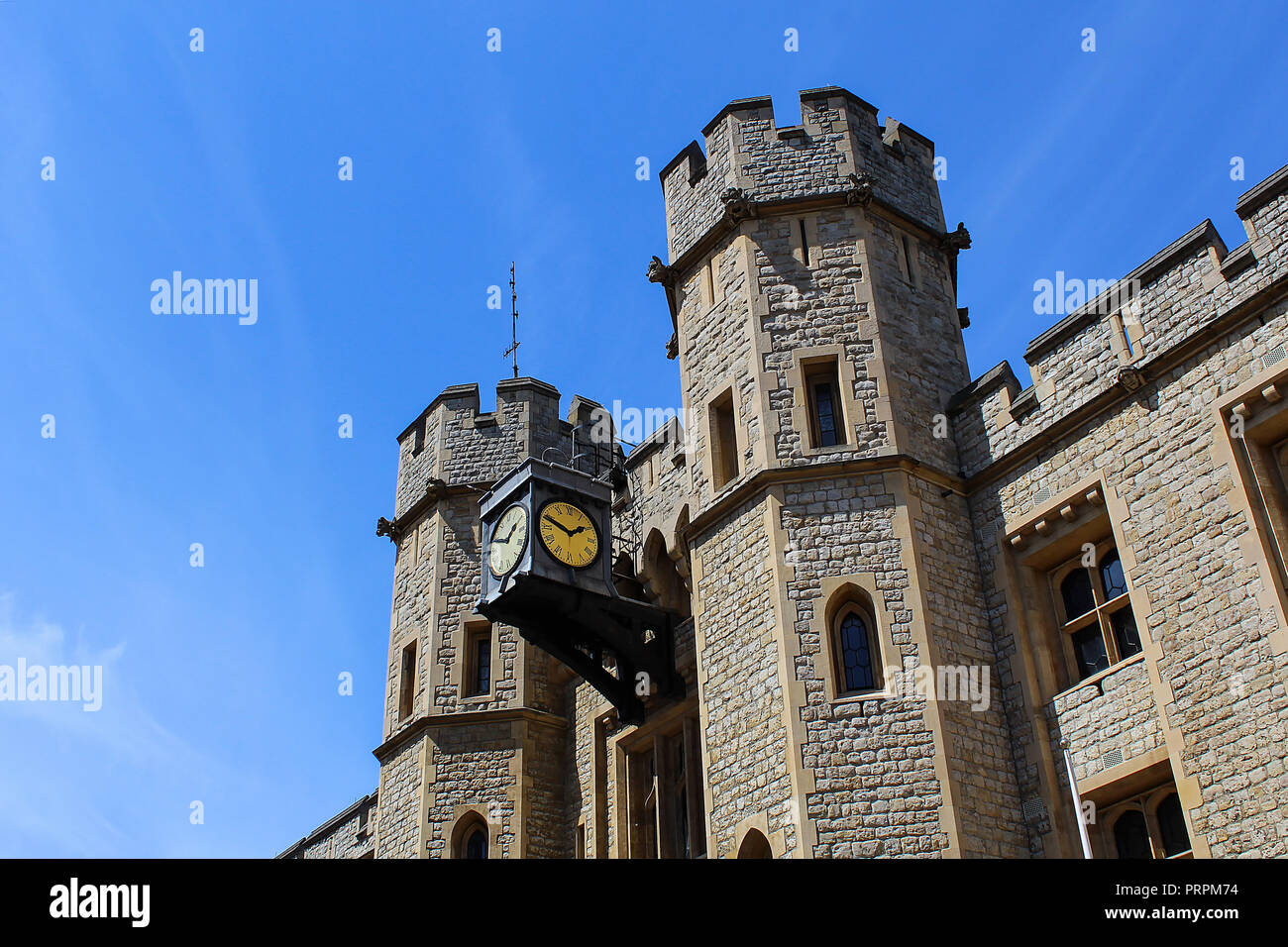 Clock in London Tower Stock Photo - Alamy