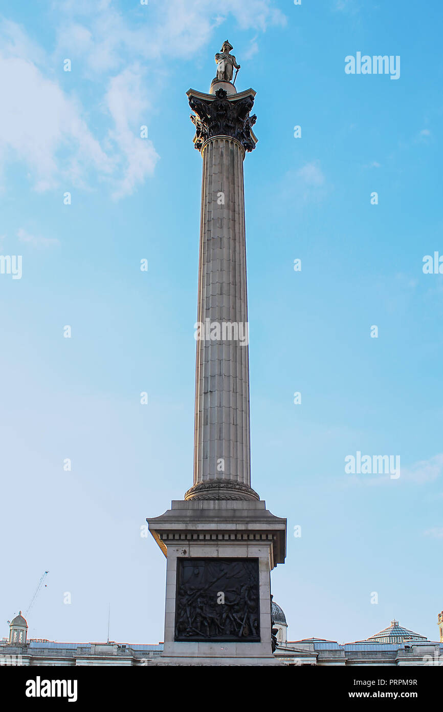Trafalgar Square Nelson column in London England Stock Photo - Alamy