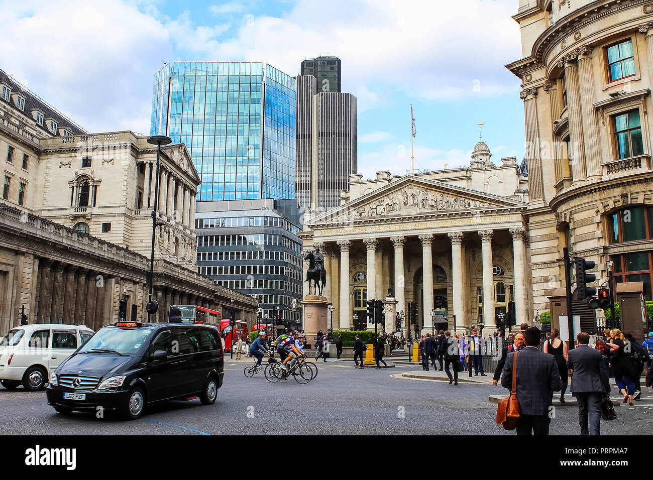 London, England, UK - MAY 26, 2015: The Royal Exchange at Cornhill and ...