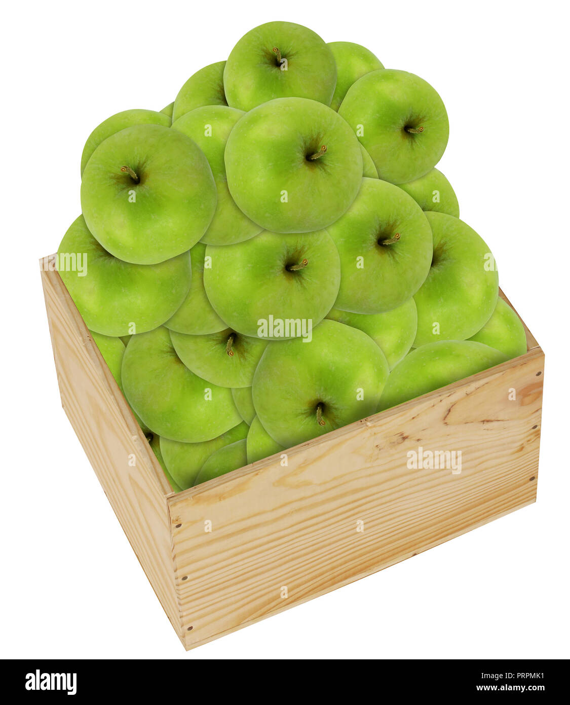 Wooden box filled with apple fruit - collage isolated on white ...