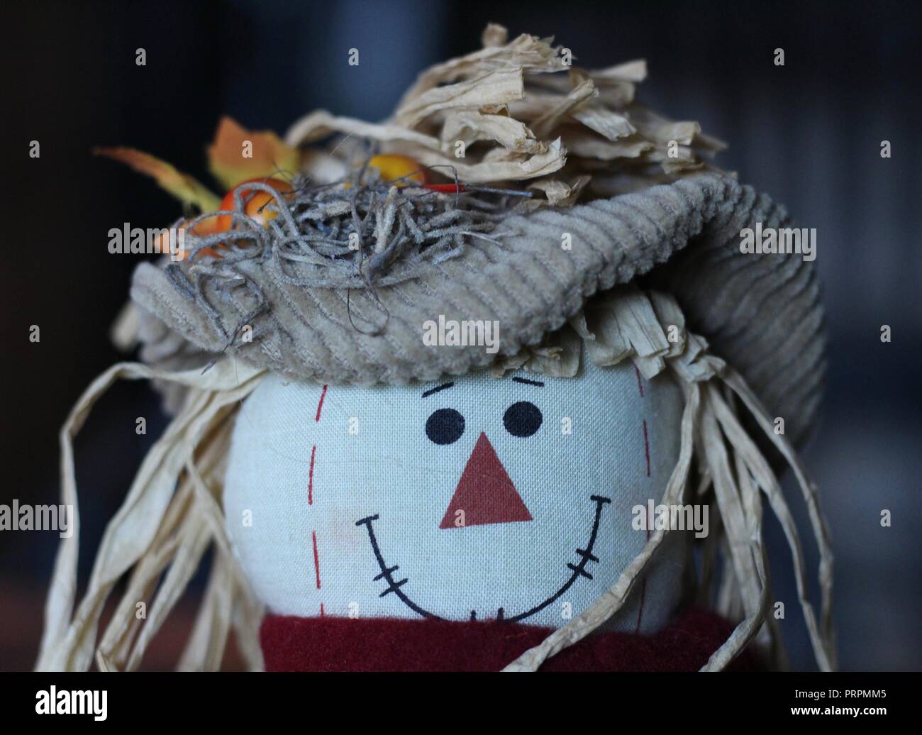 stuffed scarecrow with hat Stock Photo - Alamy