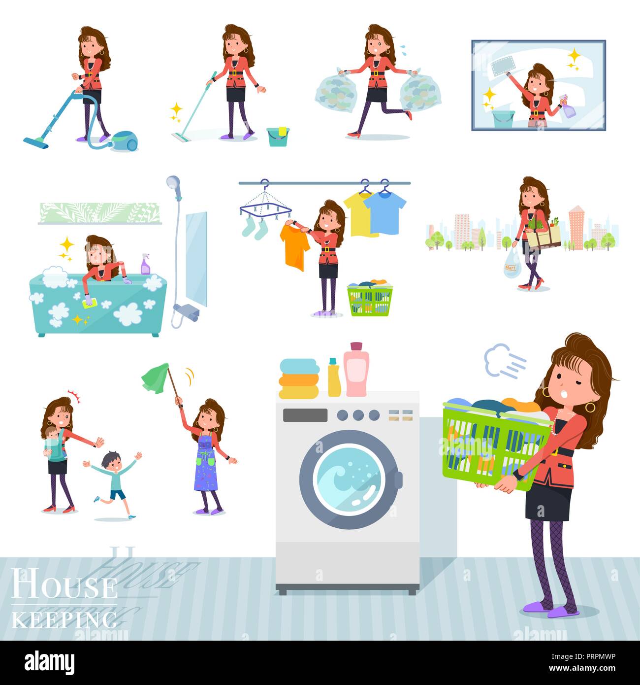 Retro washing up vector hi-res stock photography and images - Alamy