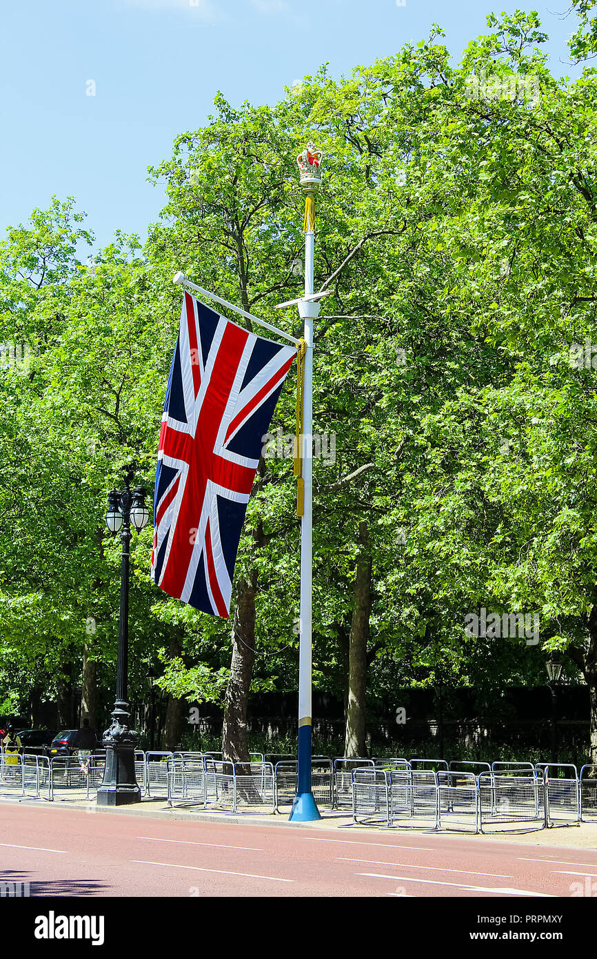 United Kingdom flag in The Mall Stock Photo - Alamy