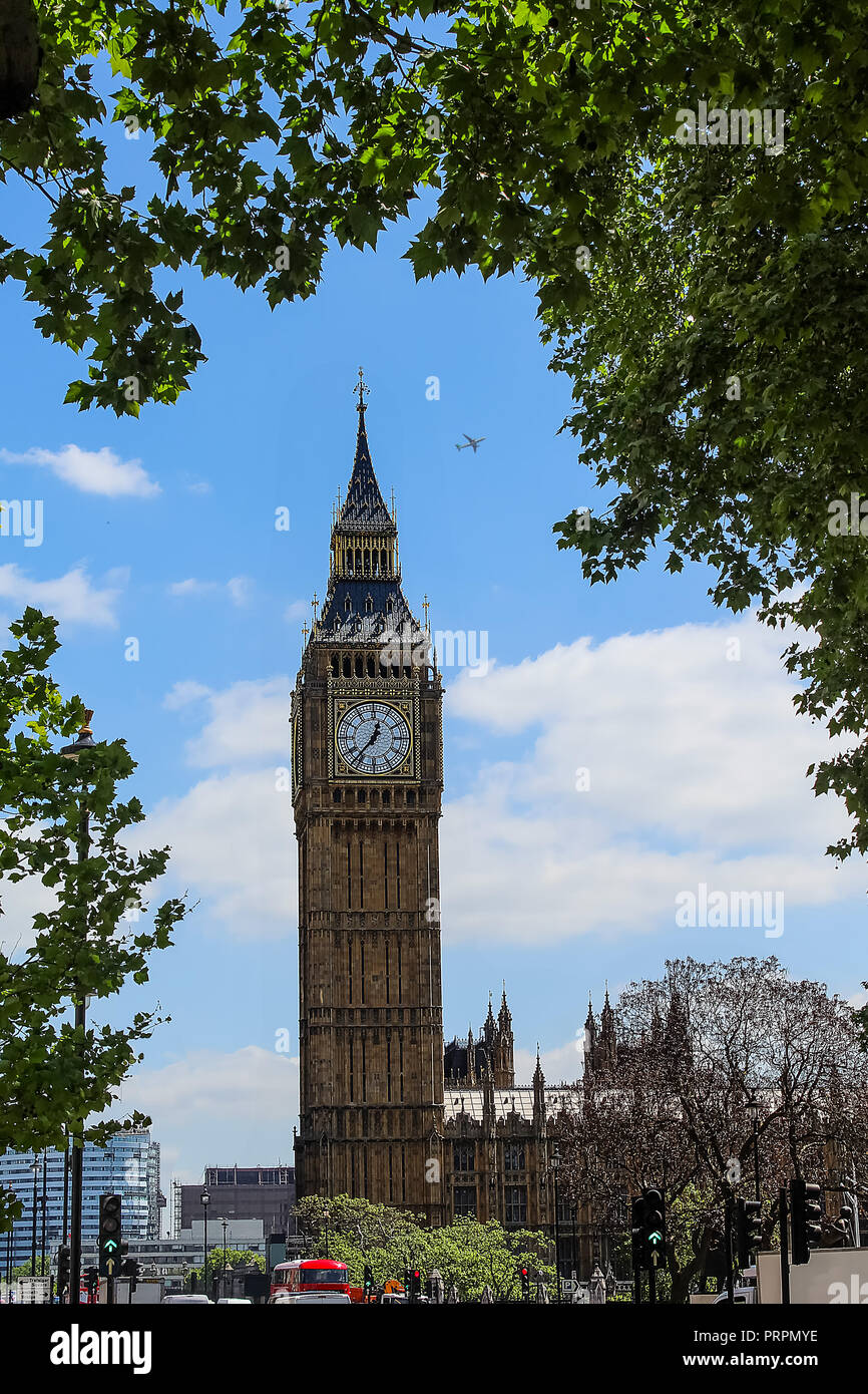 Big Ben, close-up of the popular London landmark, the clock tower known ...