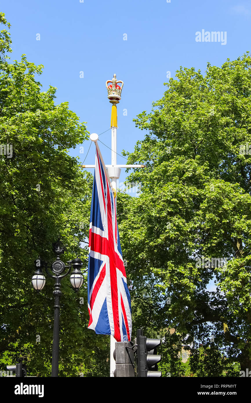 United Kingdom flag in The Mall Stock Photo - Alamy