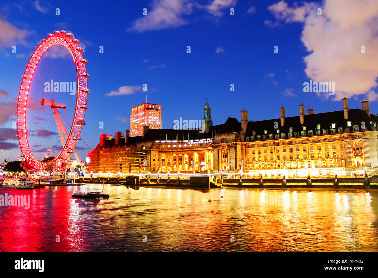 London eye at night Stock Photo - Alamy
