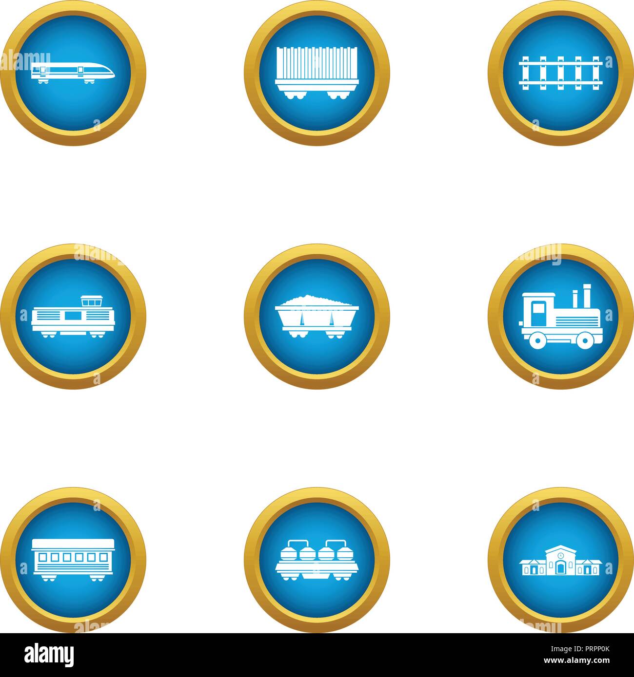 Move the train icons set, flat style Stock Vector Image & Art - Alamy