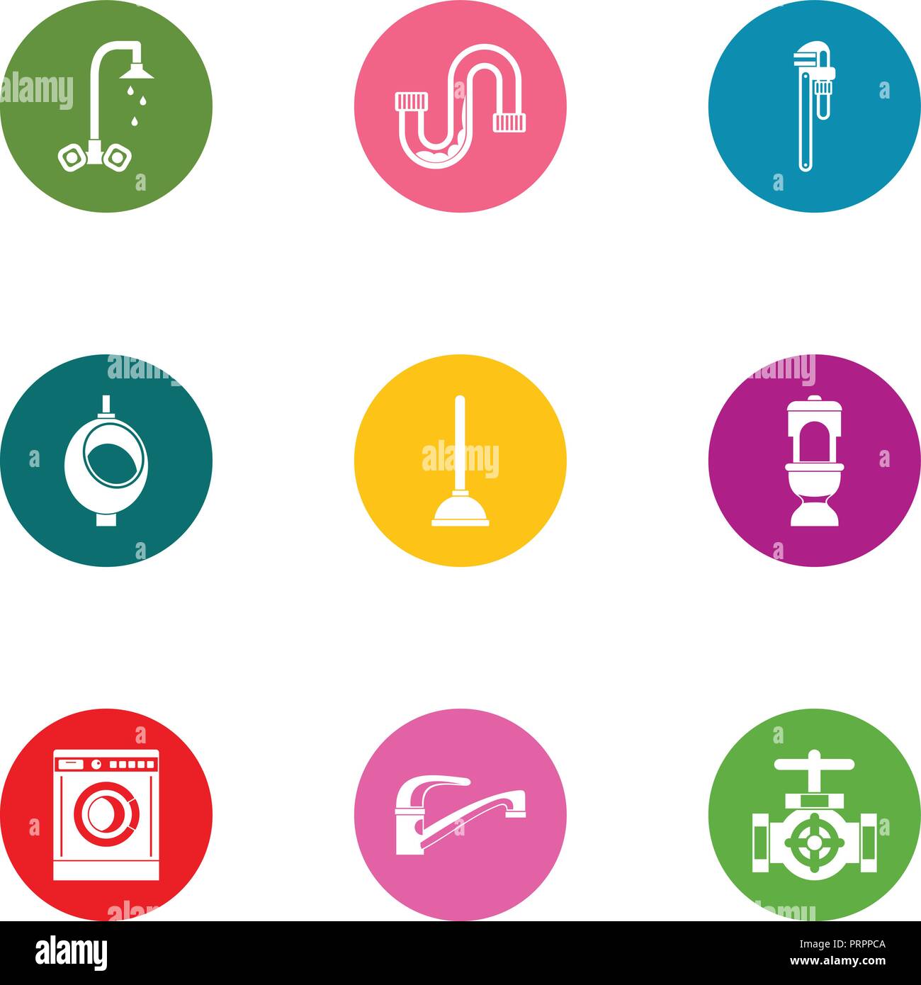 Water scum icons set, flat style Stock Vector Image & Art - Alamy