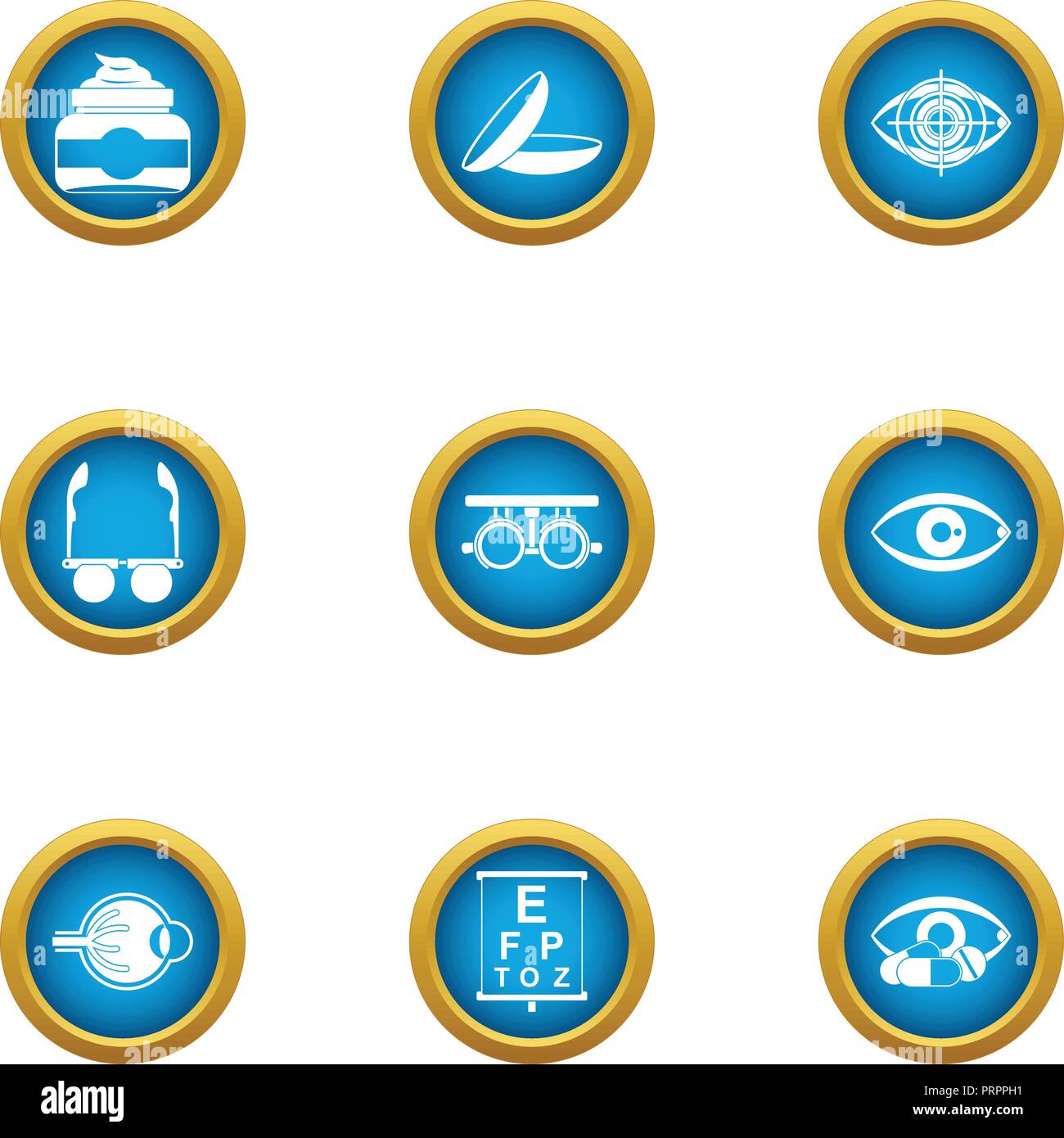 Vision control icons set, flat style Stock Vector Image & Art - Alamy