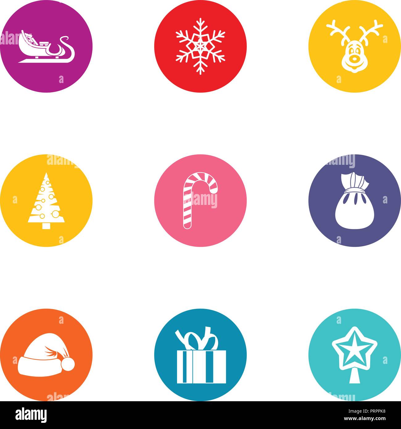 Yule icons set, flat style Stock Vector Image & Art - Alamy