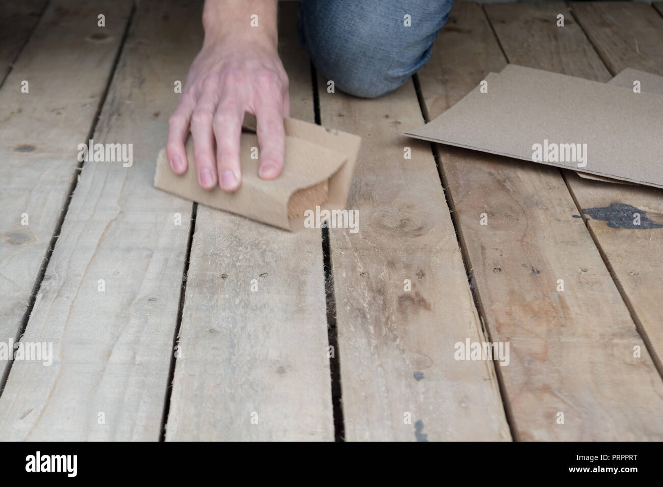 Sanding floor boards hi-res stock photography and images - Alamy