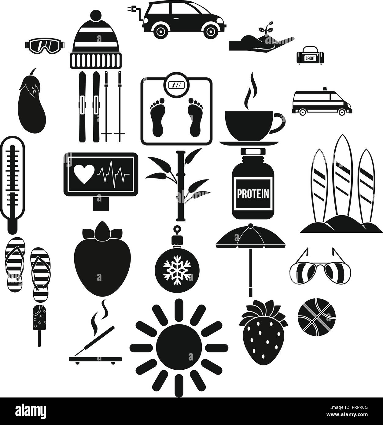 Health icons set, simple style Stock Vector Image & Art - Alamy