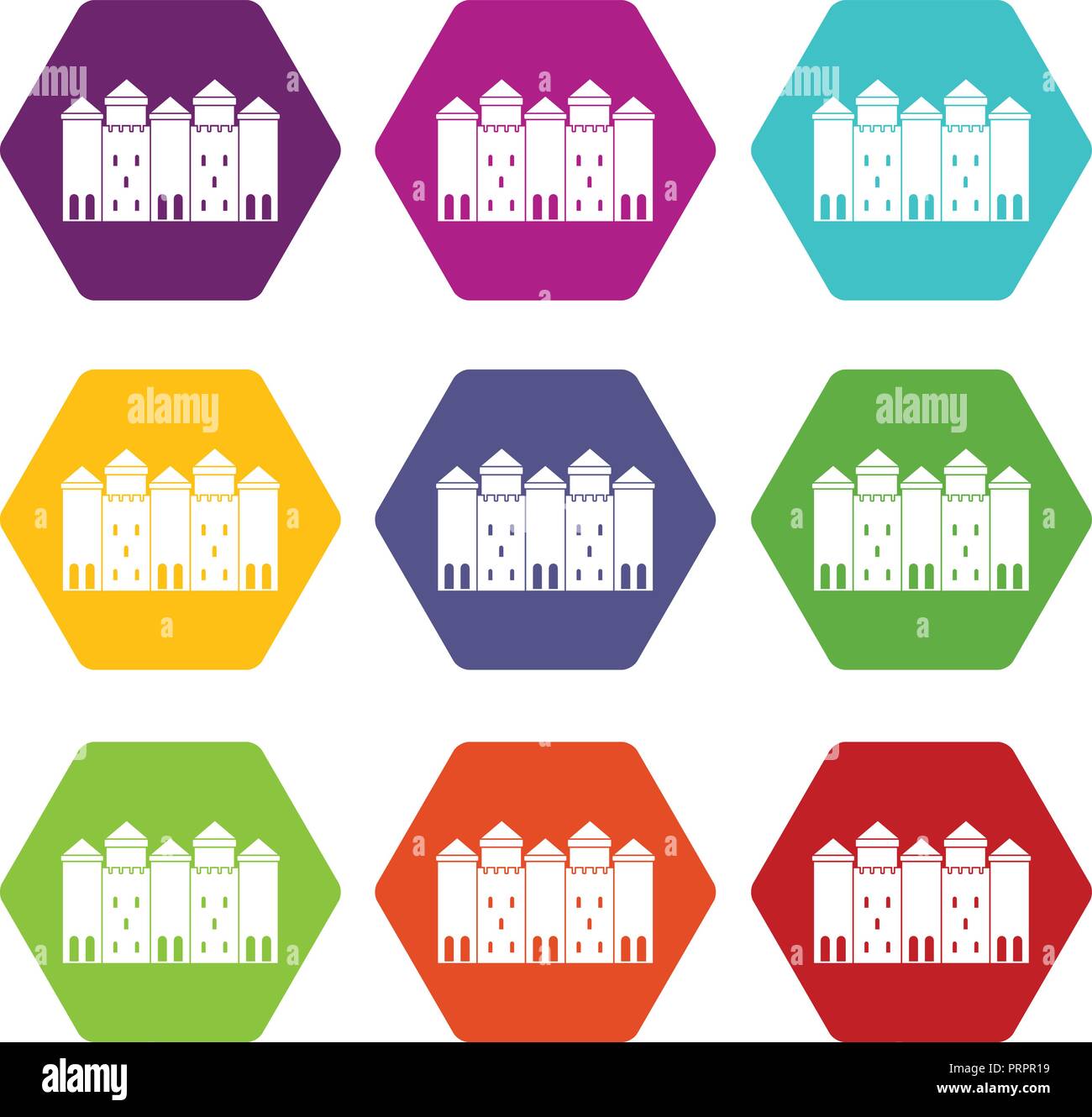 Old castle icons set 9 vector Stock Vector Image & Art - Alamy