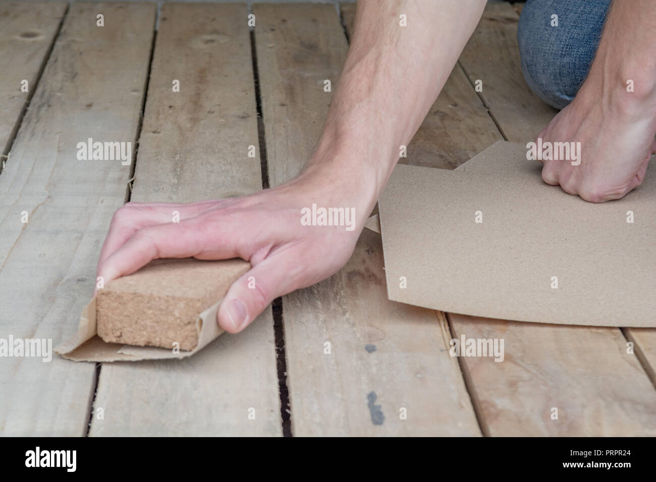 Sanding floor boards hi-res stock photography and images - Alamy