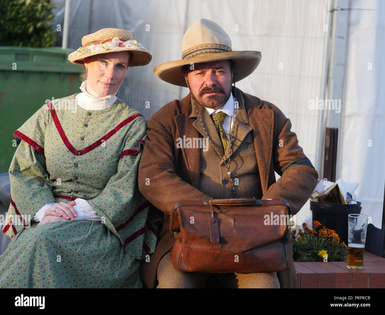 Western Week Brean couple in costume Stock Photo - Alamy