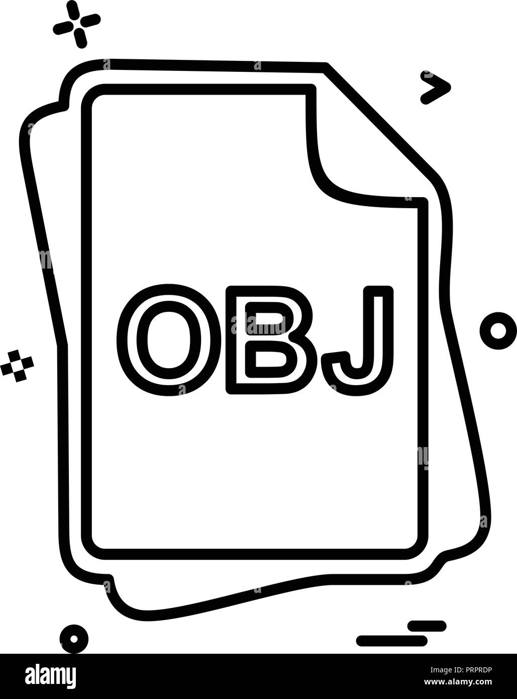 OBJ file type icon design vector Stock Vector Image & Art - Alamy