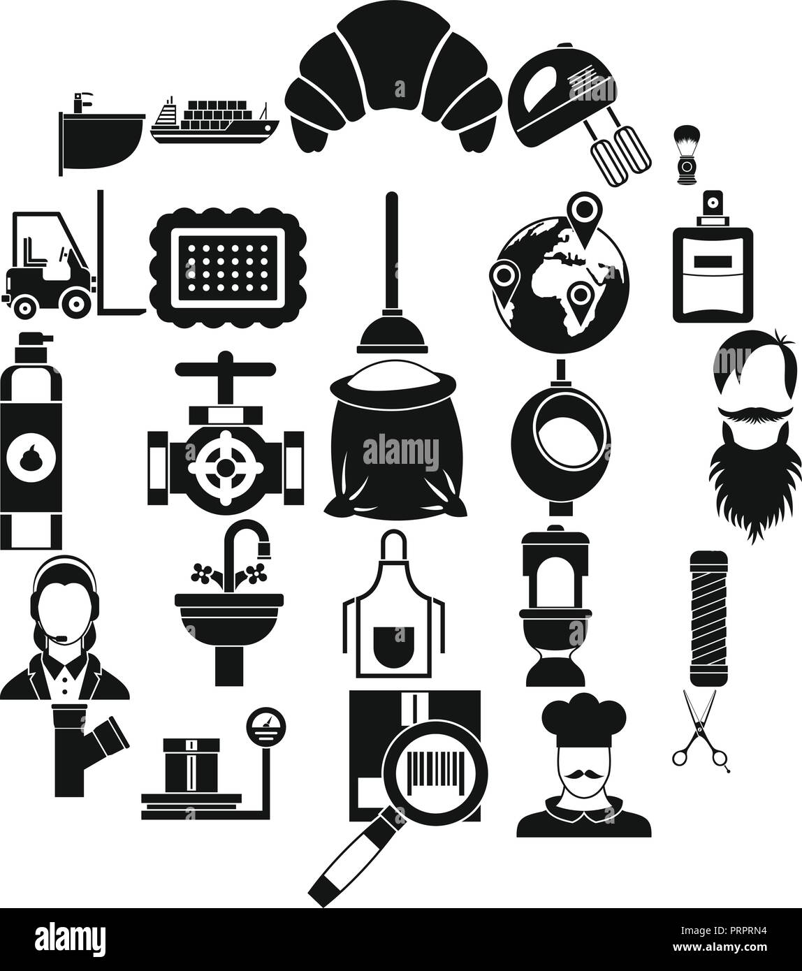 Service staff icons set, simple style Stock Vector Image & Art - Alamy