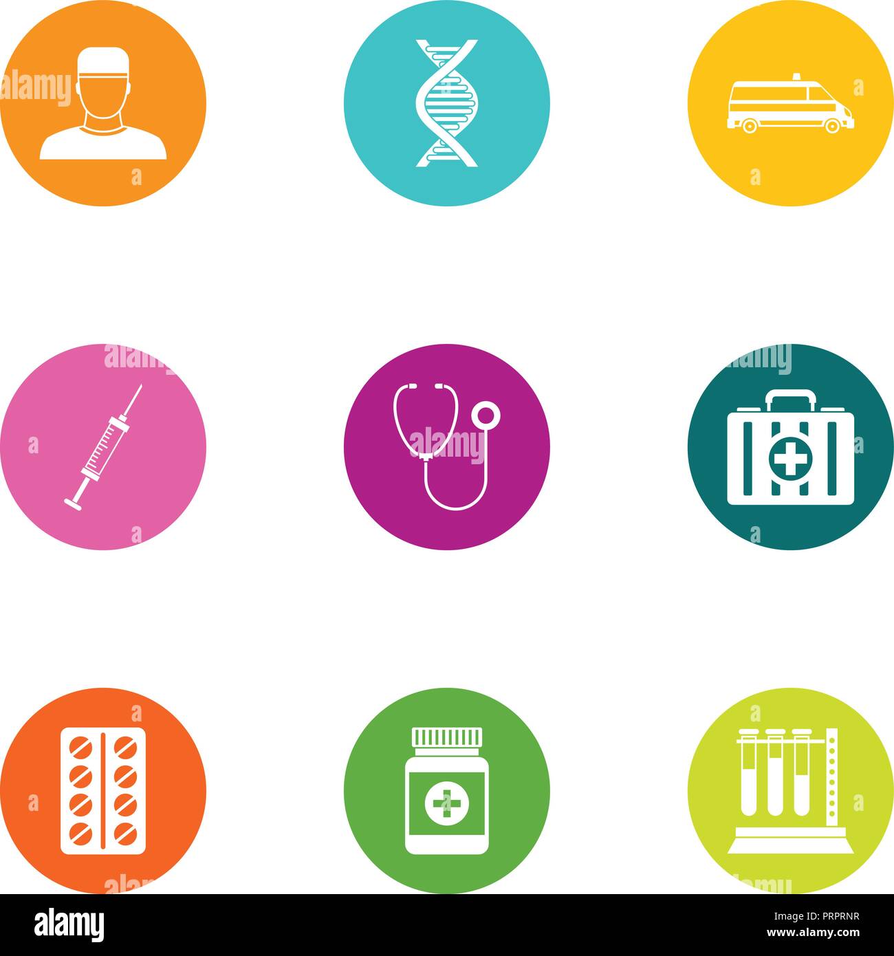 Chemical medicine icons set, flat style Stock Vector Image & Art - Alamy