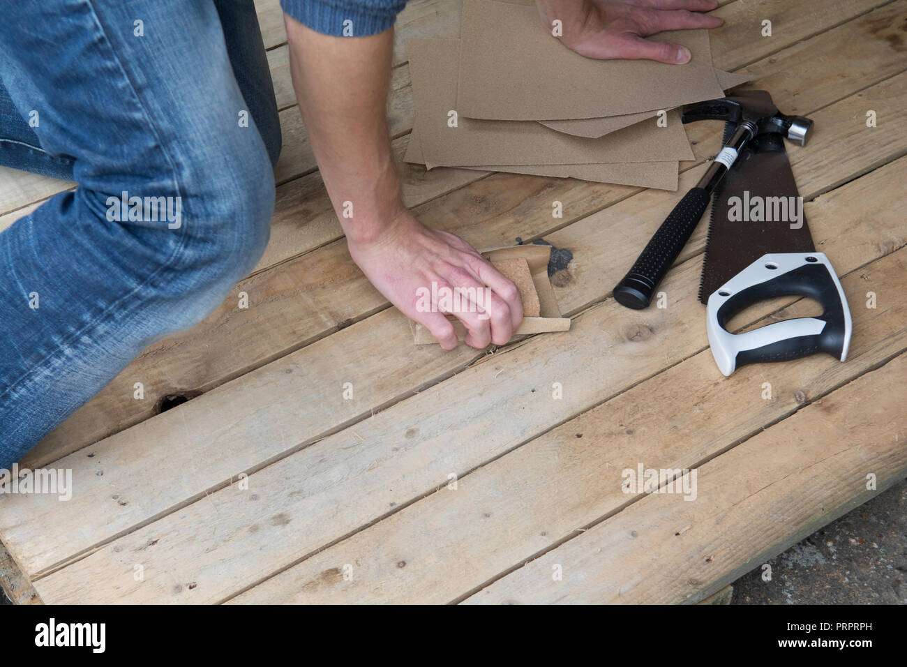 Sanding floor boards hi-res stock photography and images - Alamy