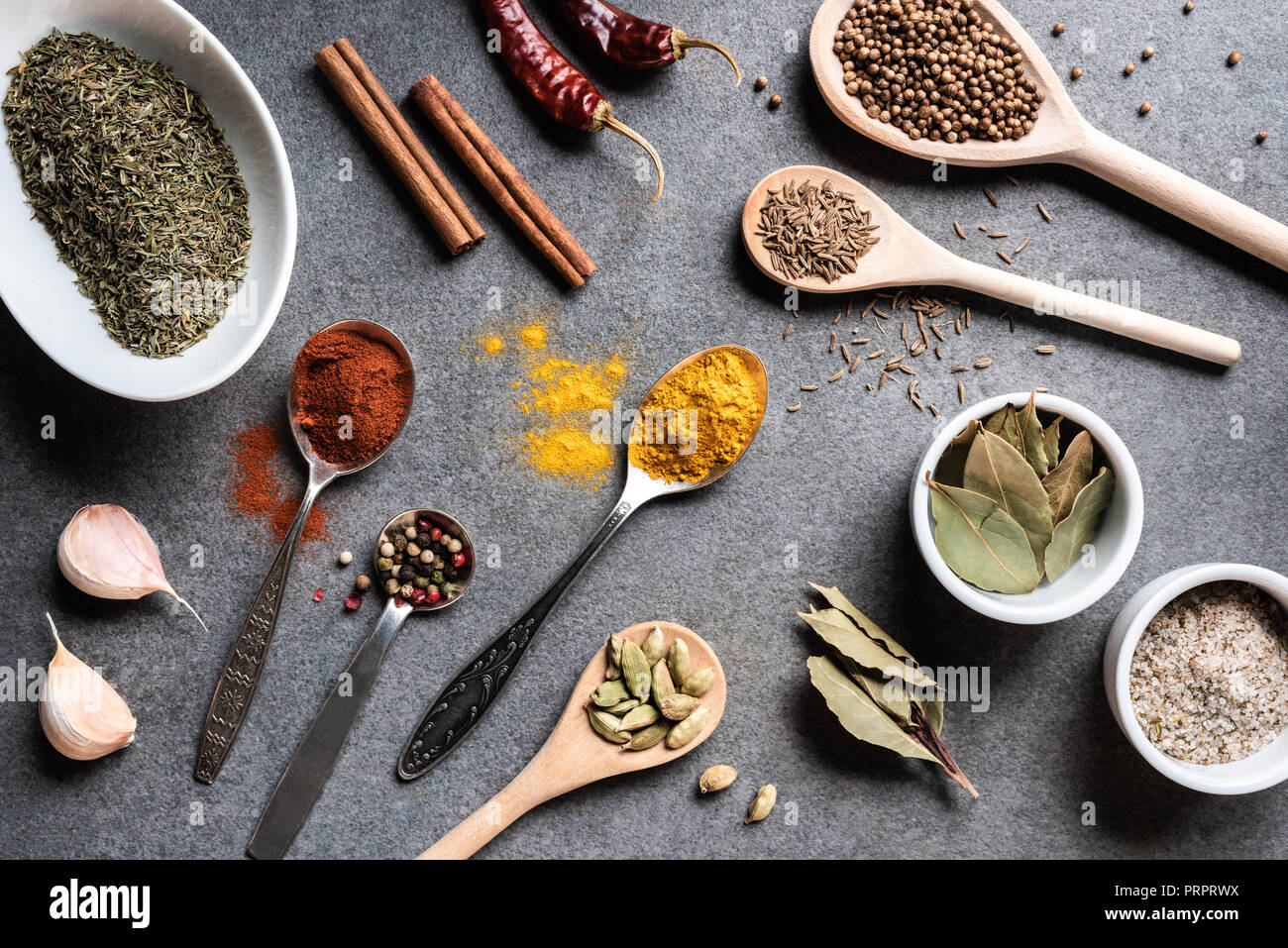 Various seasonings aromatic spices hi-res stock photography and images ...