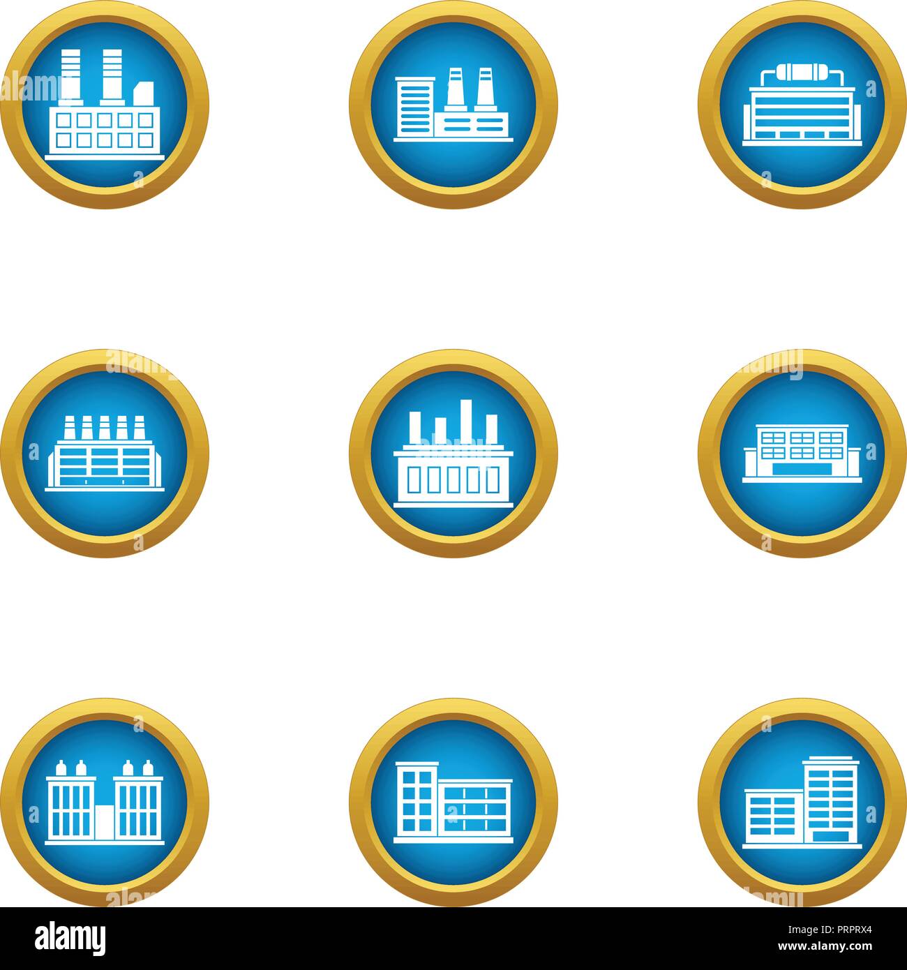 Enterprise icons set, flat style Stock Vector Image & Art - Alamy