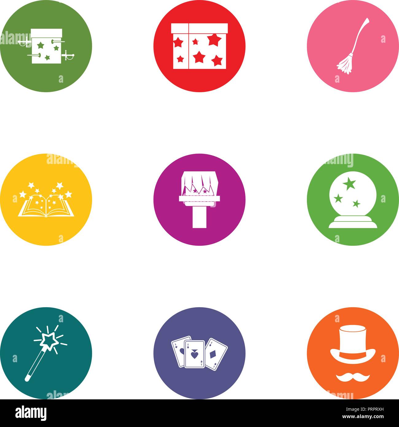 Divination icons set, flat style Stock Vector Image & Art - Alamy