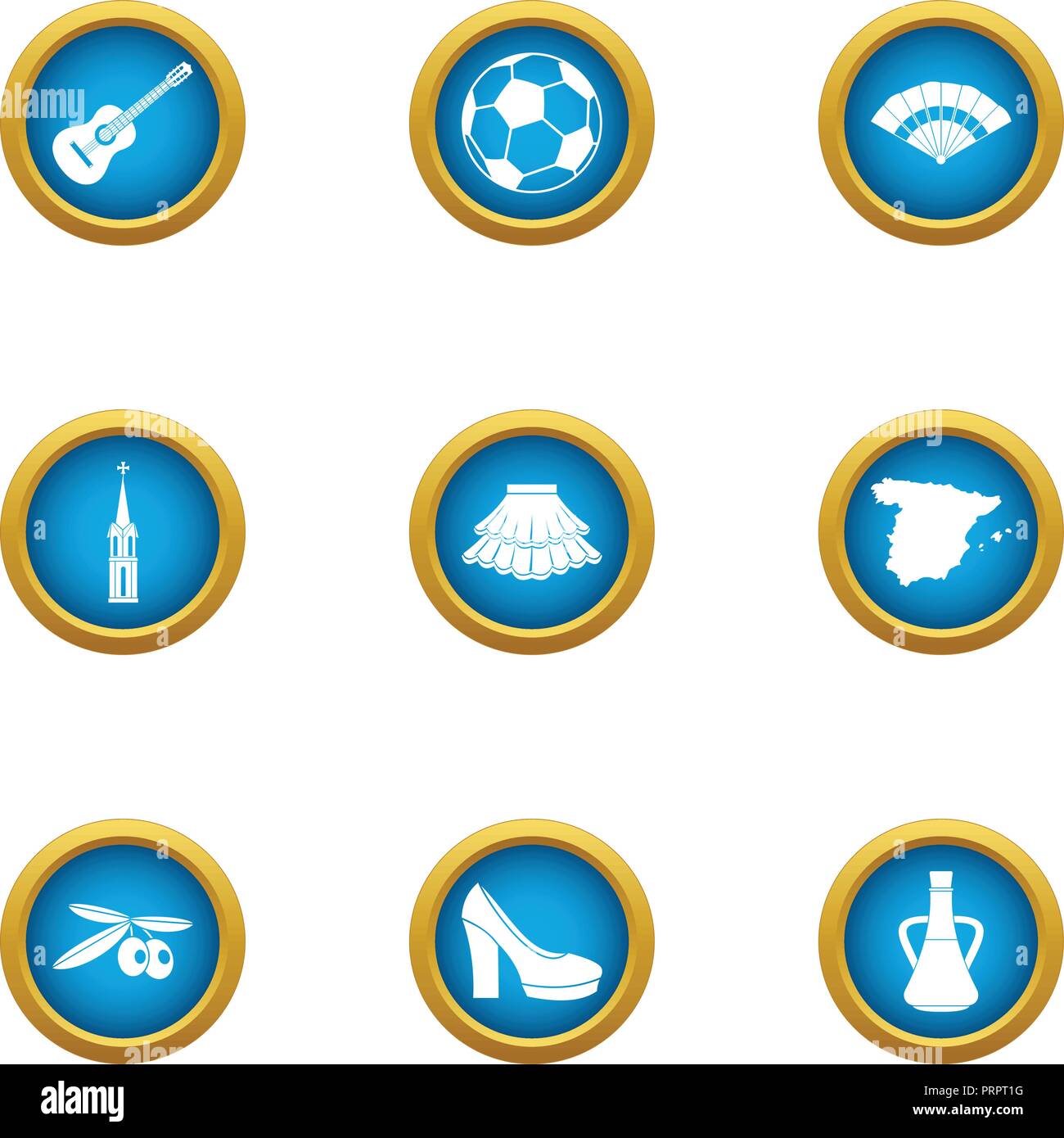 Spanish style icons set, flat style Stock Vector Image & Art - Alamy