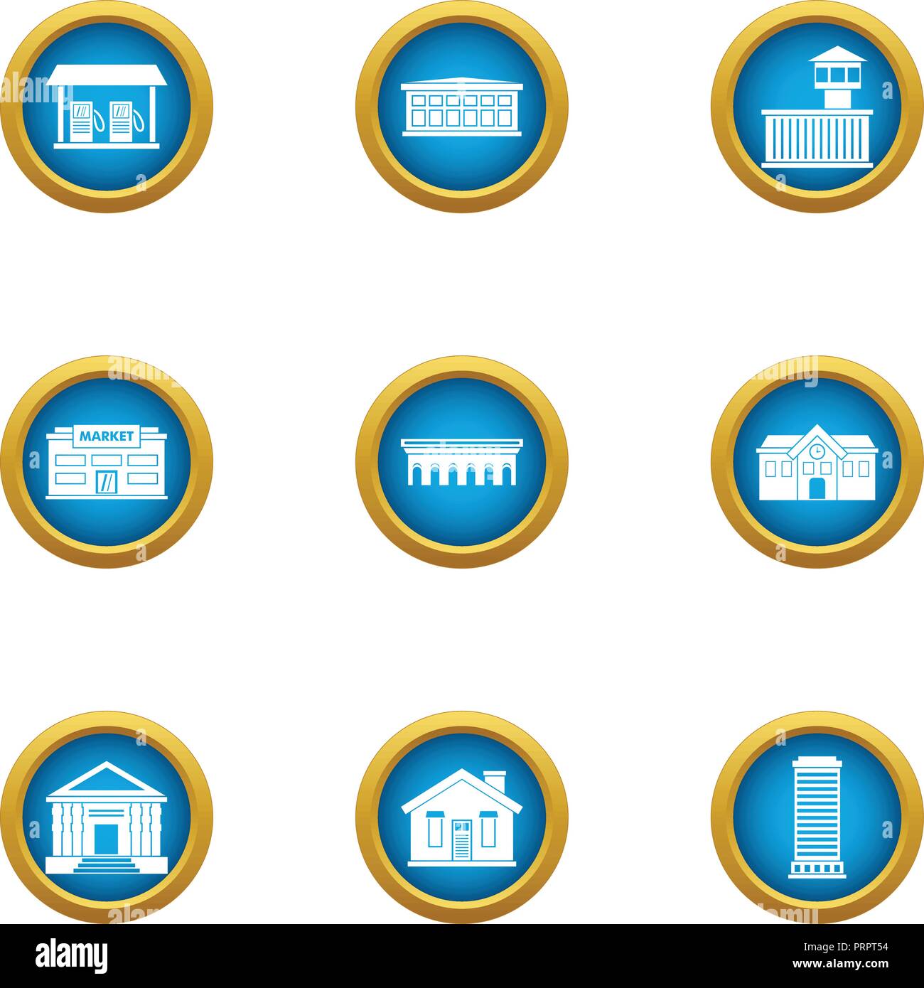 Town planning icons set, flat style Stock Vector Image & Art - Alamy