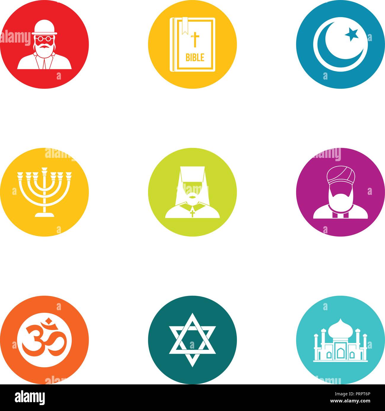 Faith icons set, flat style Stock Vector Image & Art - Alamy