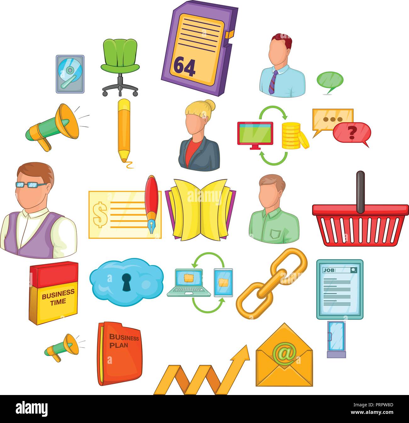 Business icons set, cartoon style Stock Vector Image & Art - Alamy