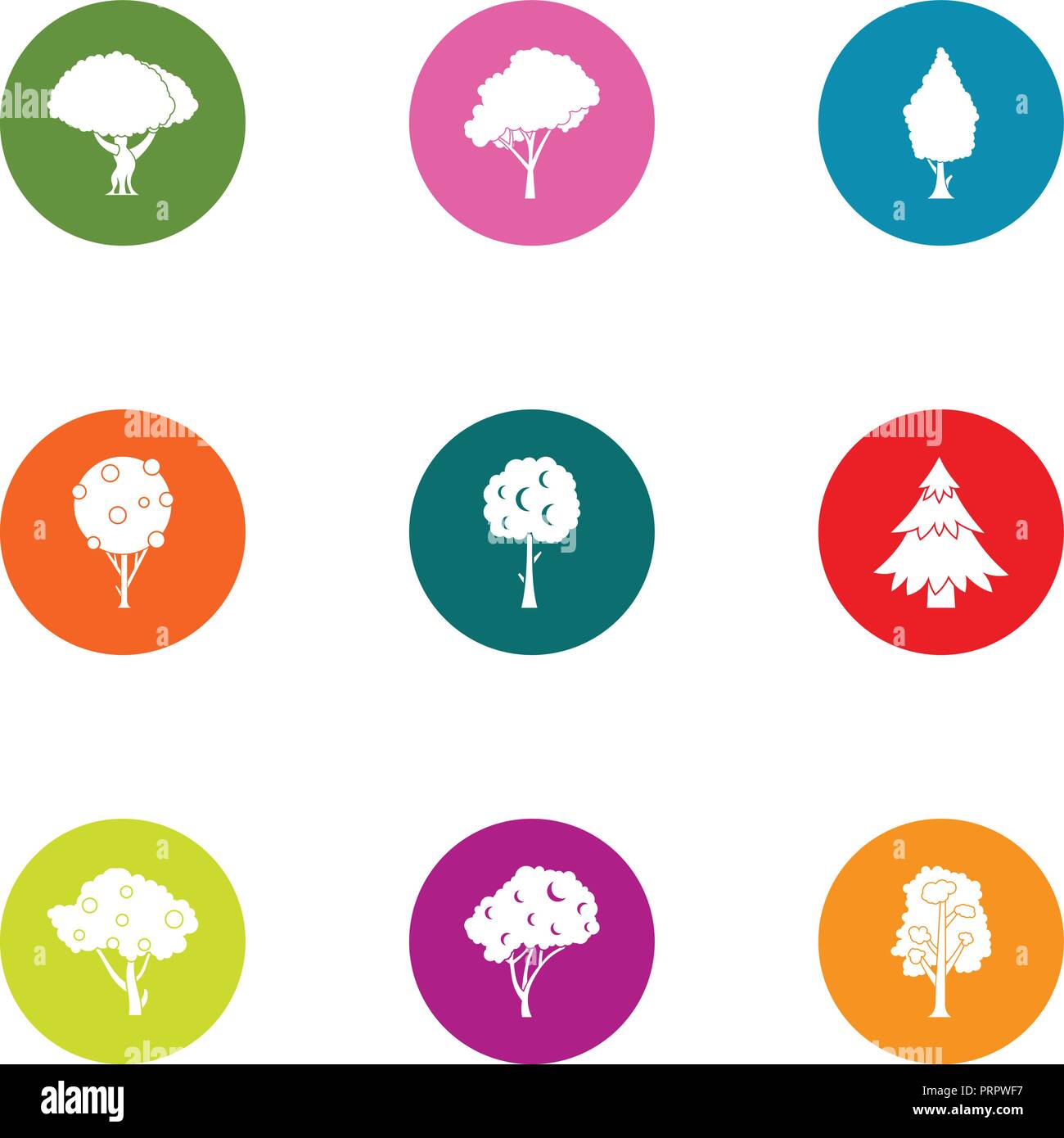 Crown tree icons set, flat style Stock Vector Image & Art - Alamy