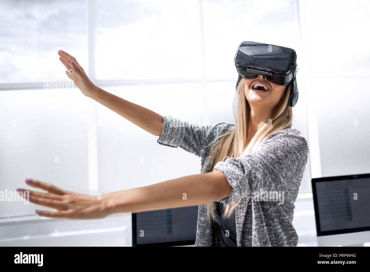 Engineer vr headset testing technology hi-res stock photography and ...