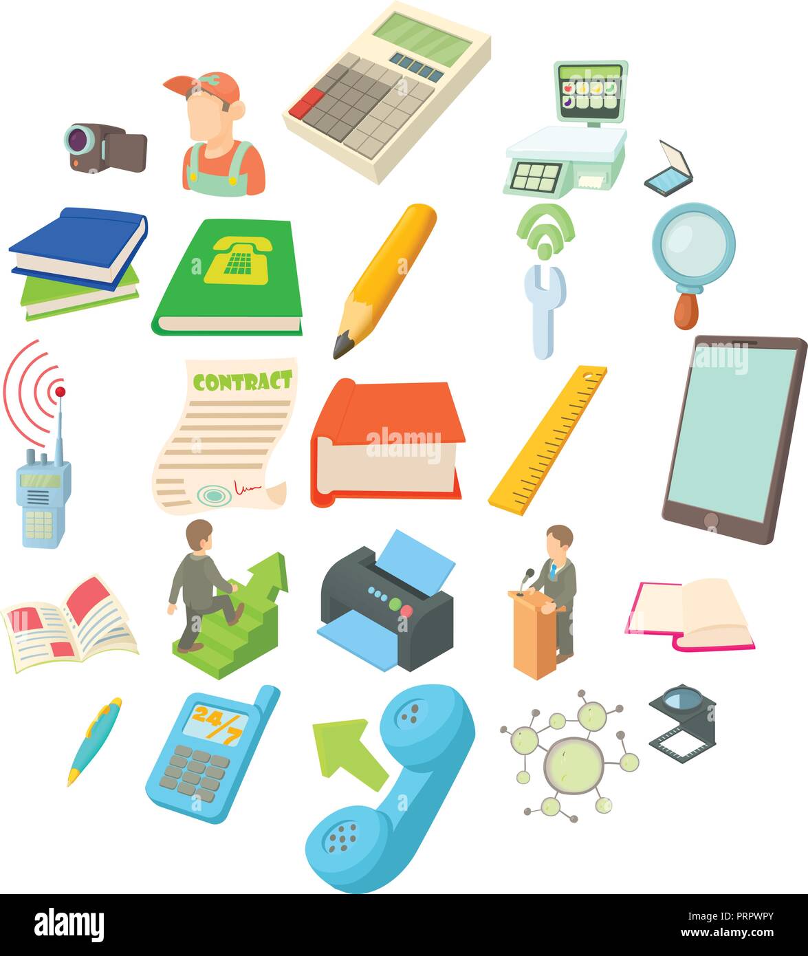 Researcher icons set, cartoon style Stock Vector Image & Art - Alamy