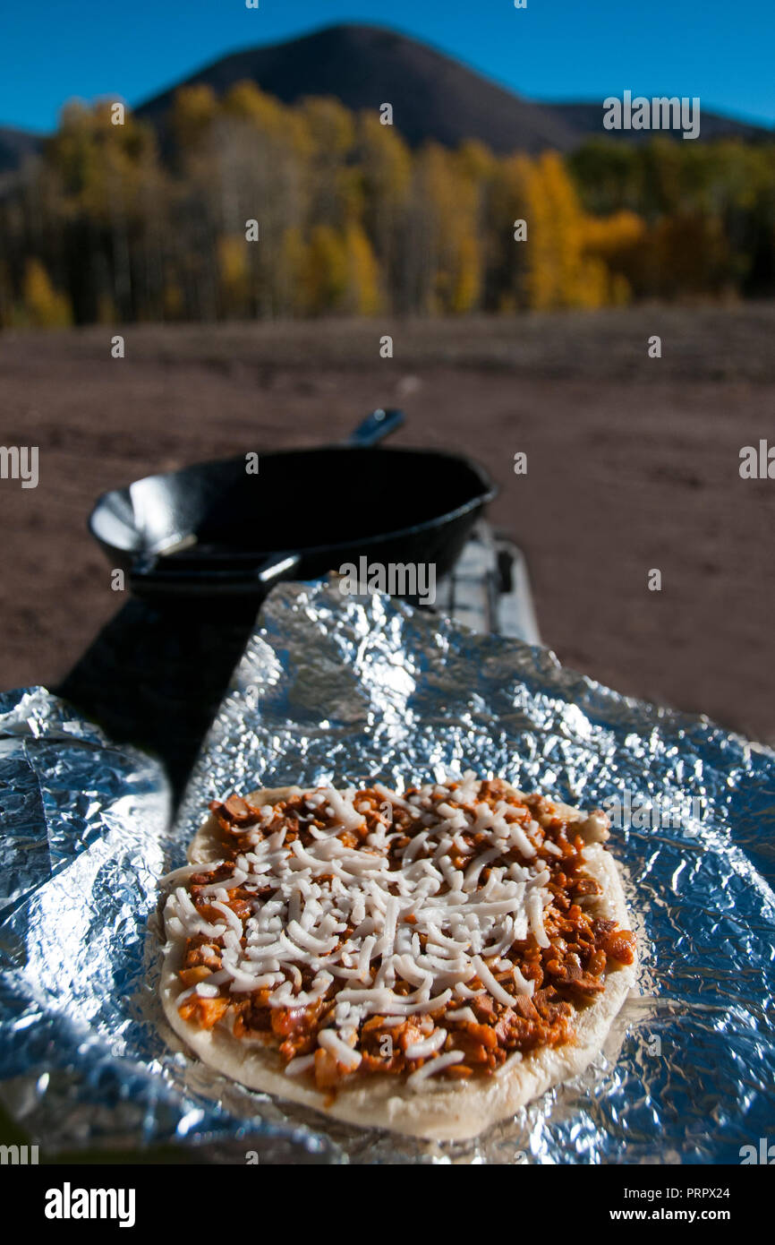 Fall Camping Pizza Stock Photo - Alamy