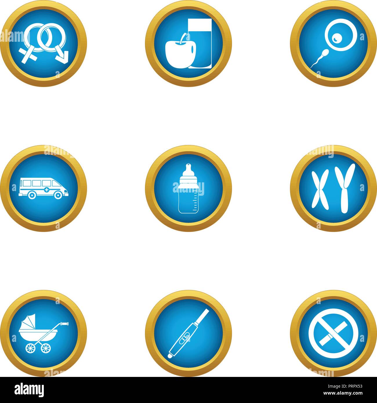 Pedigree icons set, flat style Stock Vector Image & Art - Alamy