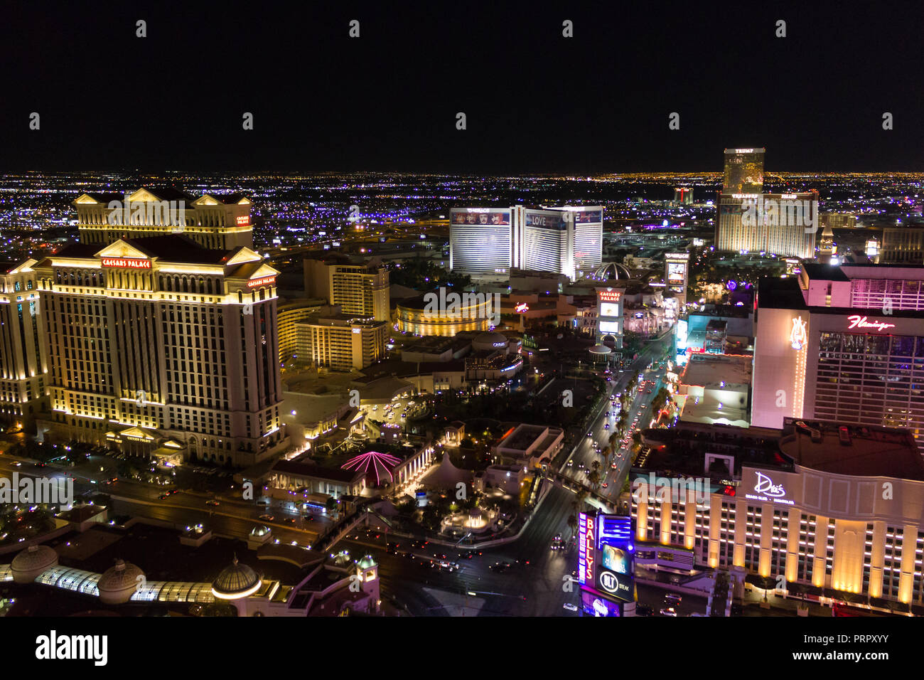 Las Vegas Nevada USA 2018 06 26 a panoramic aerial view of the Las Vegas Strip at night Stock ...
