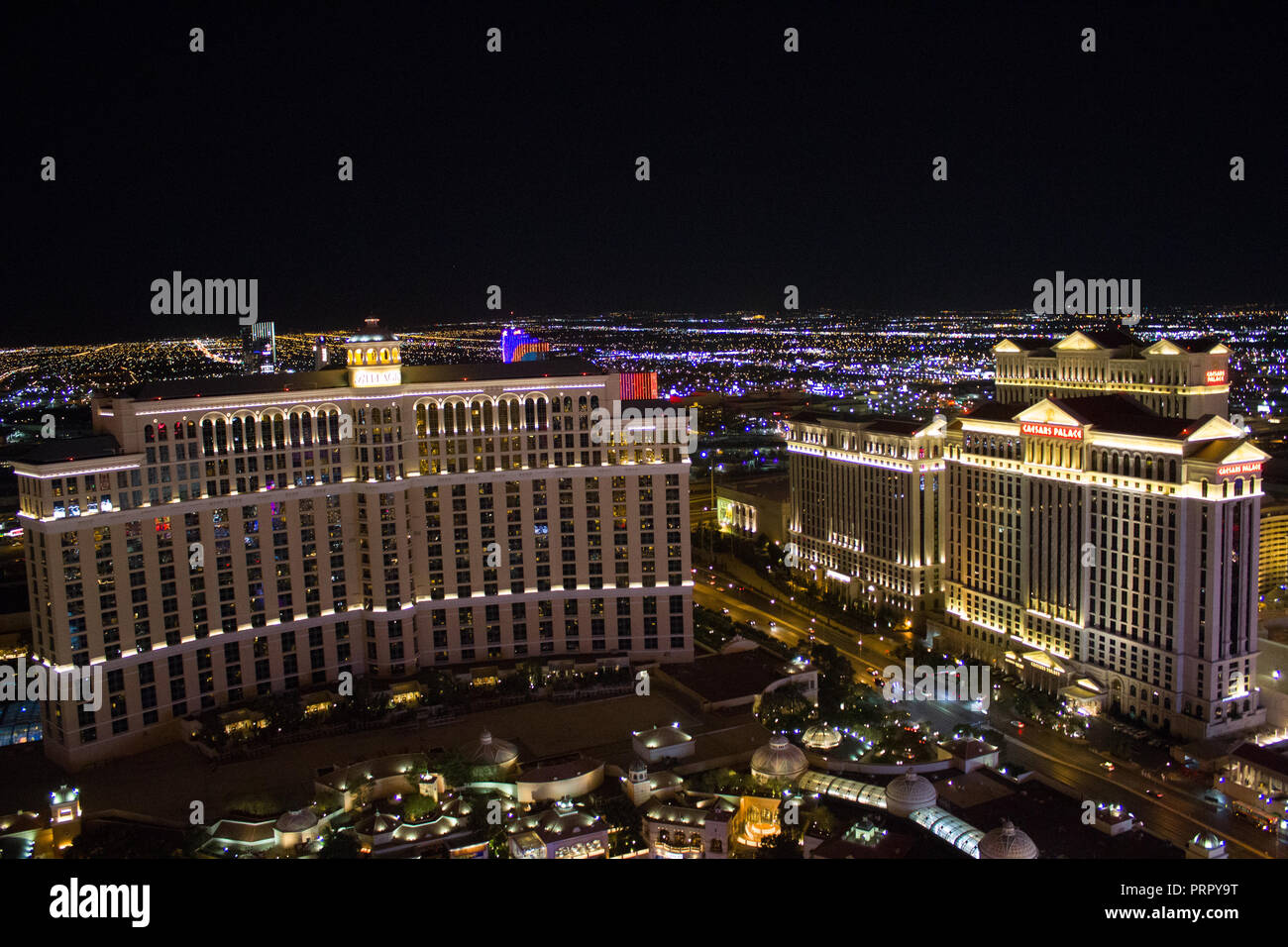 Las Vegas Nevada USA 2018 06 26 a panoramic aerial view of the Las Vegas Strip at night Stock ...