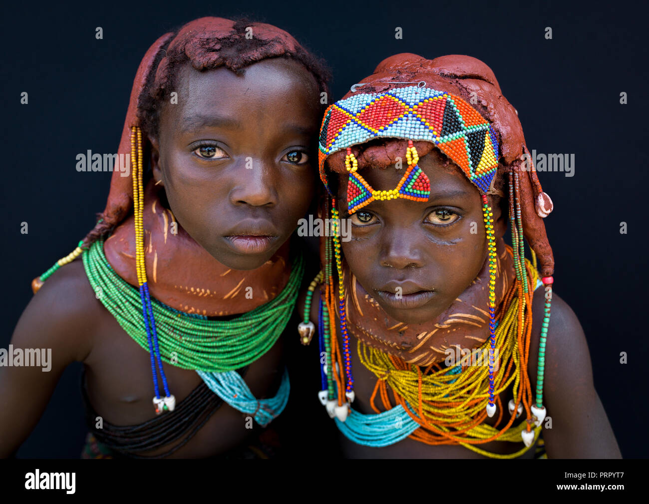 Mumuhuila tribe children portrait, Huila Province, Chibia, Angola Stock ...
