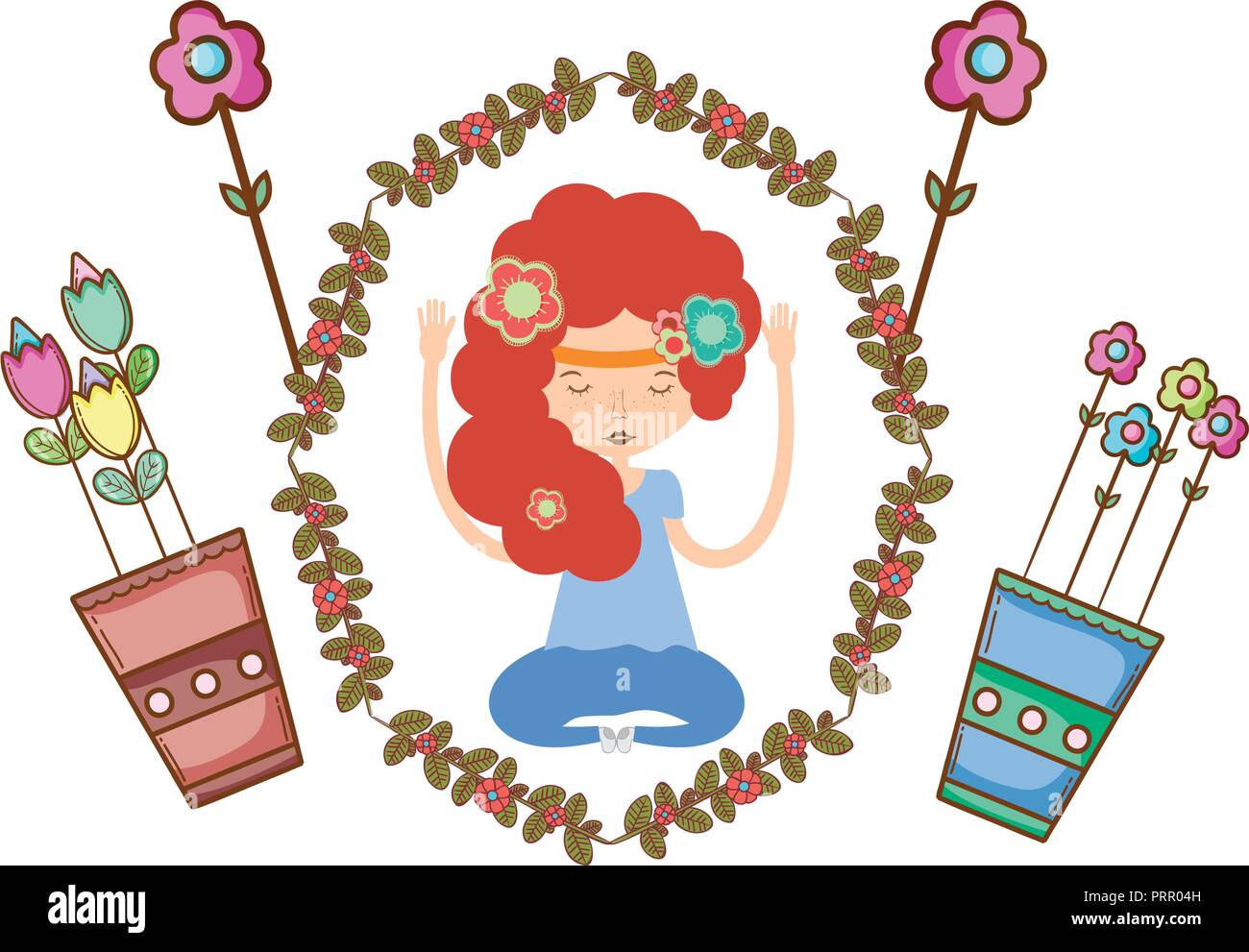 Hippie girl cartoon Stock Vector Image & Art - Alamy