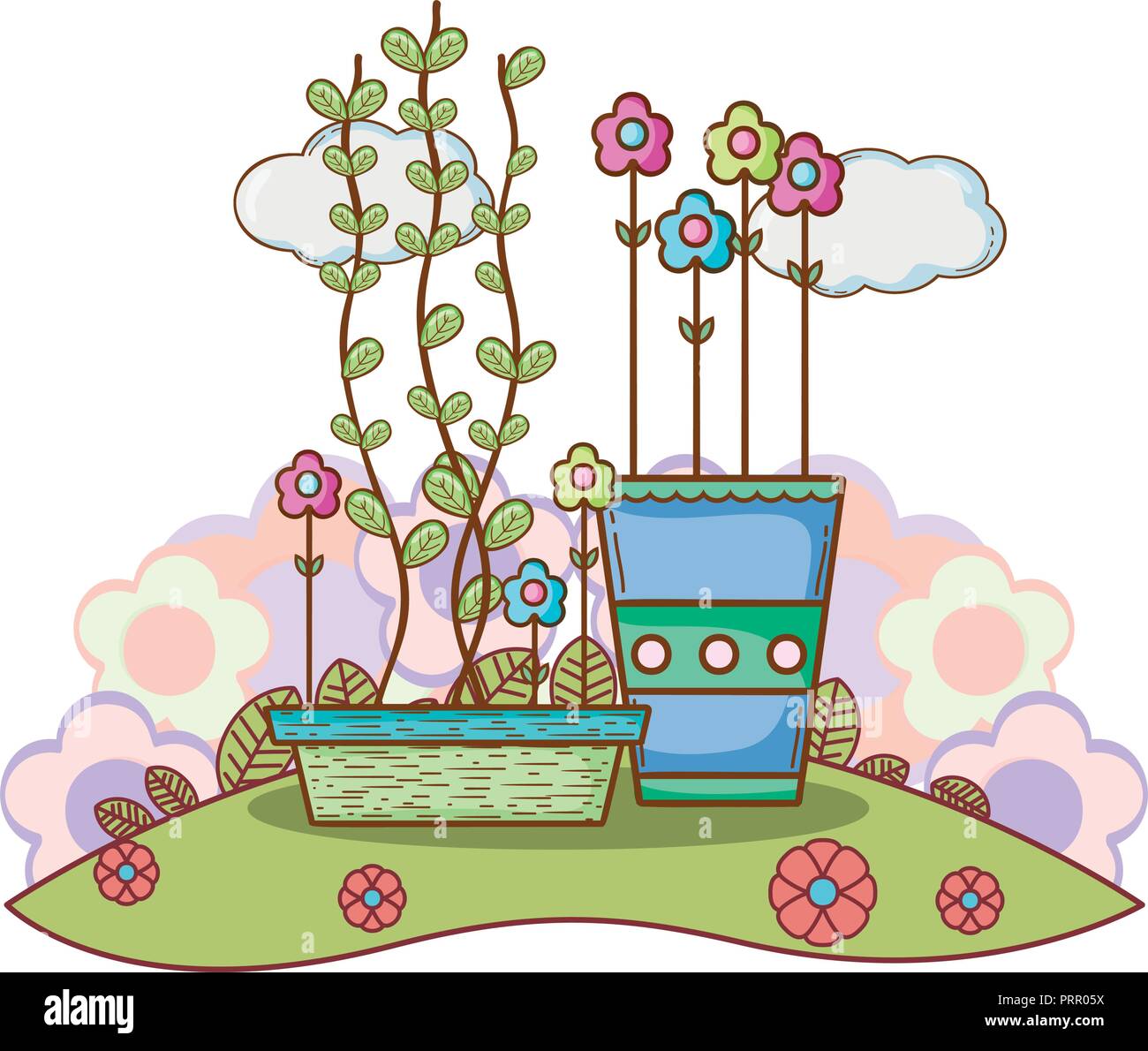 Garden cute cartoons Stock Vector Image & Art - Alamy