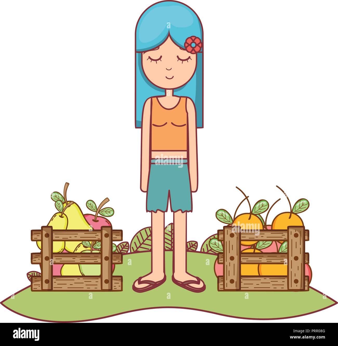 Hippie girl cartoon Stock Vector Image & Art - Alamy