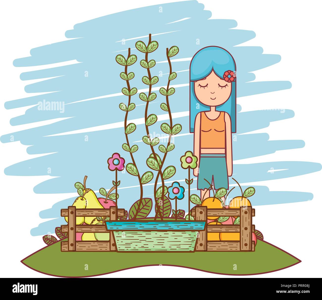 Hippie girl cartoon Stock Vector Image & Art - Alamy