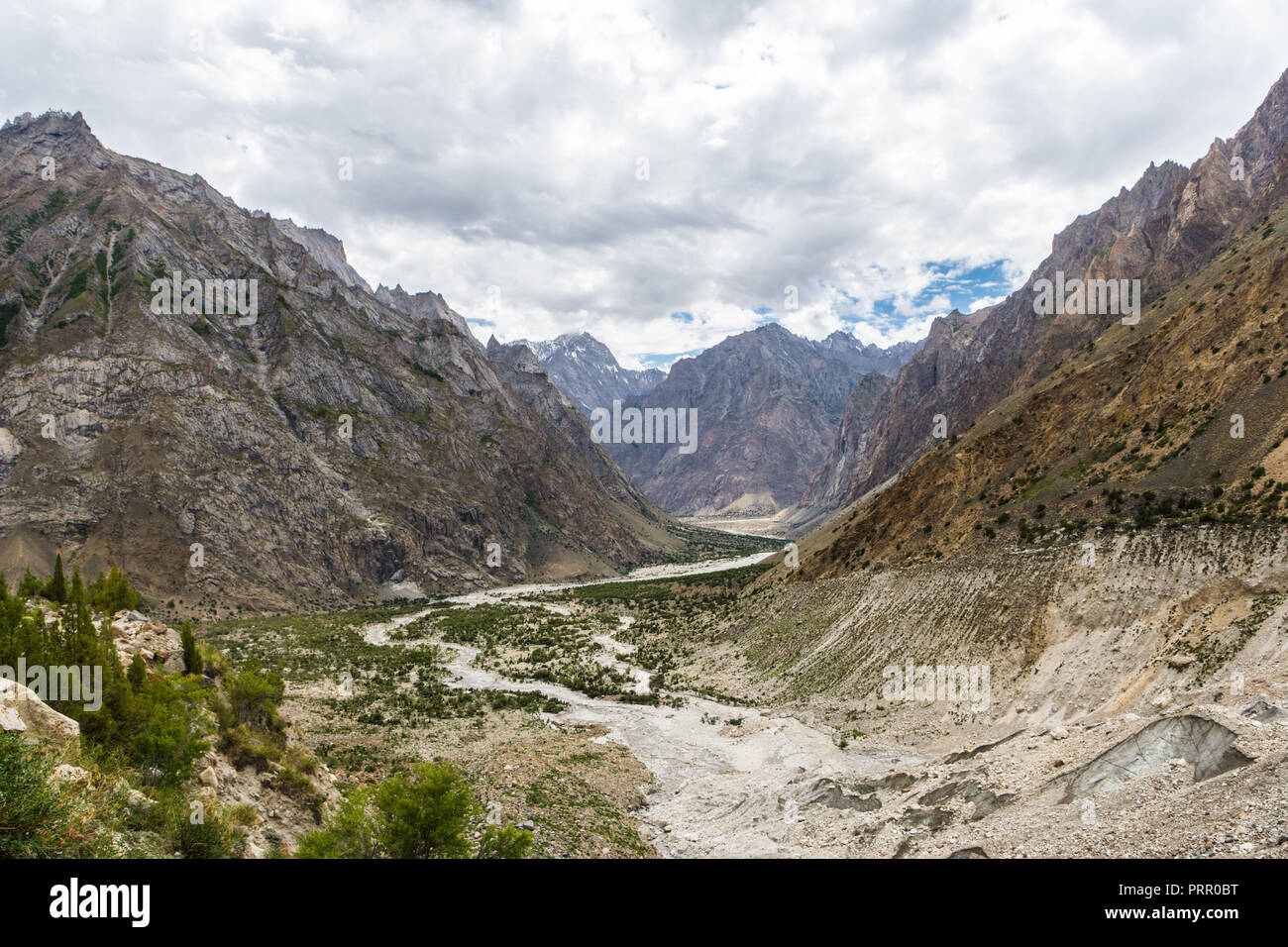 Hushe valley coming down from Gondogoro glacier, Karakoram, Pakistan ...