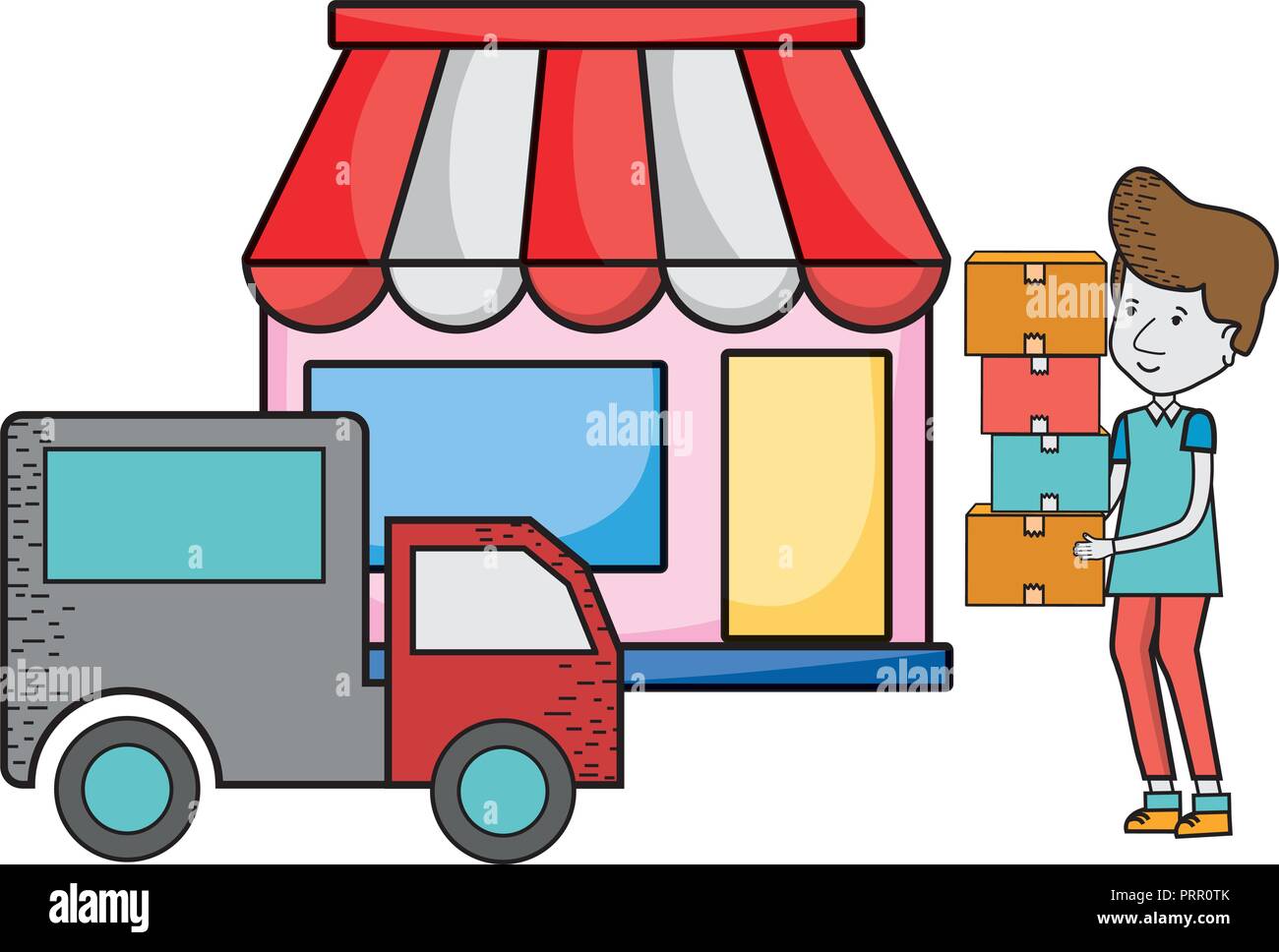 Delivery service cartoon Stock Vector Image & Art - Alamy