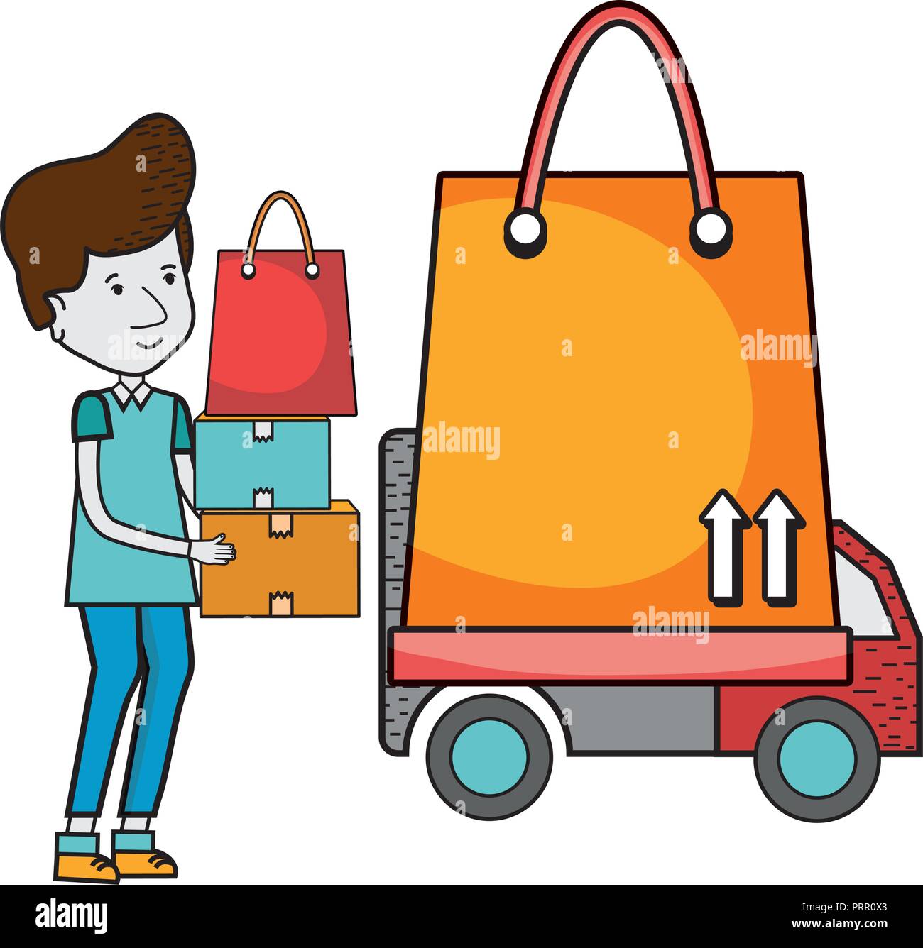 Delivery service cartoon Stock Vector Image & Art - Alamy