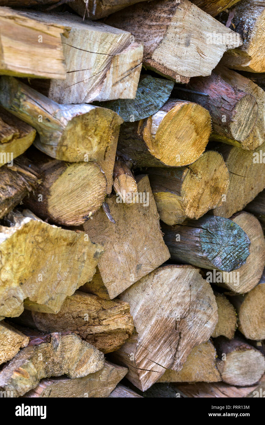 Stacked timber for burning Stock Photo - Alamy