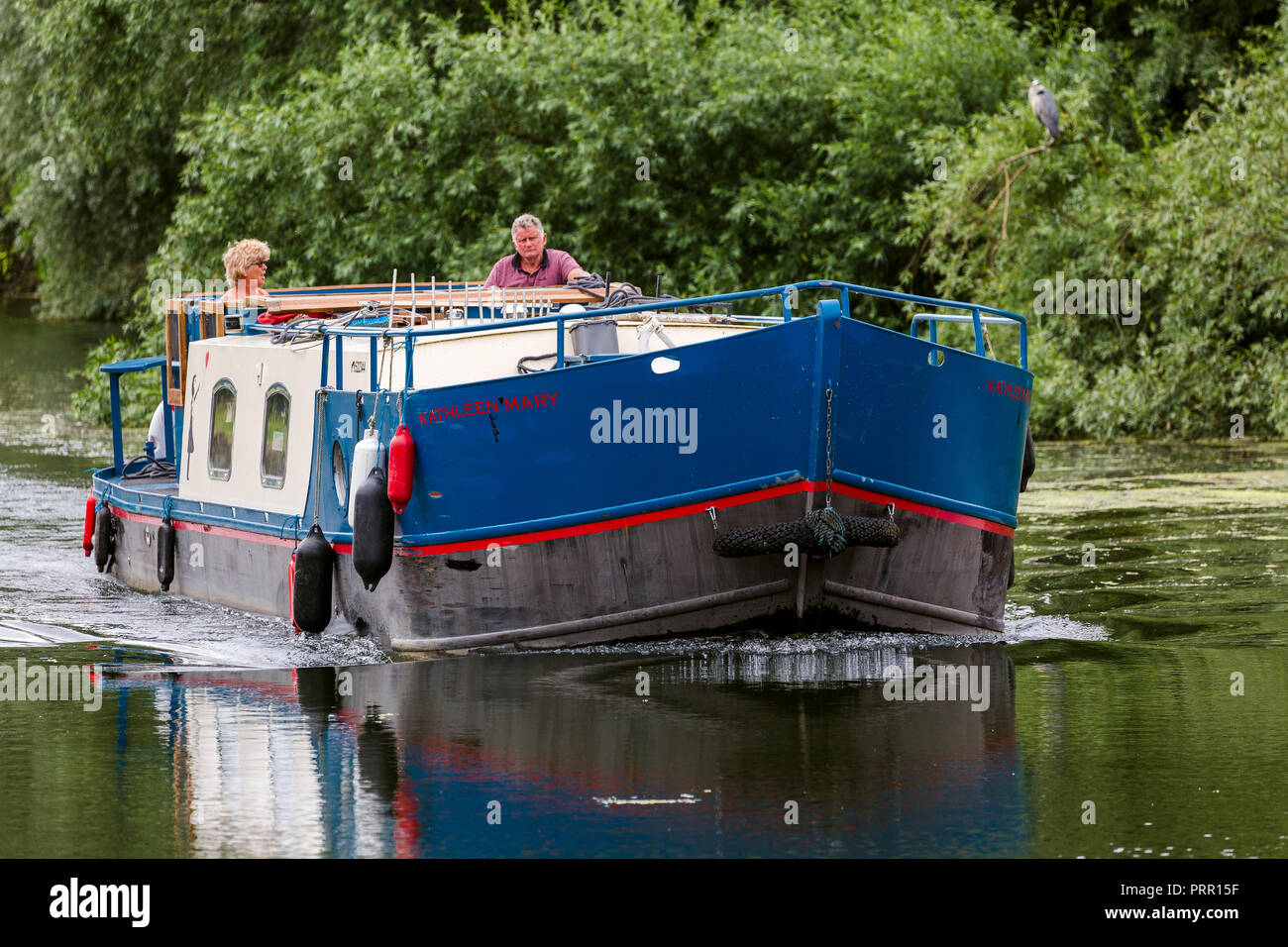 Boats and barges on the Lee valley navigation canal London UK Stock ...