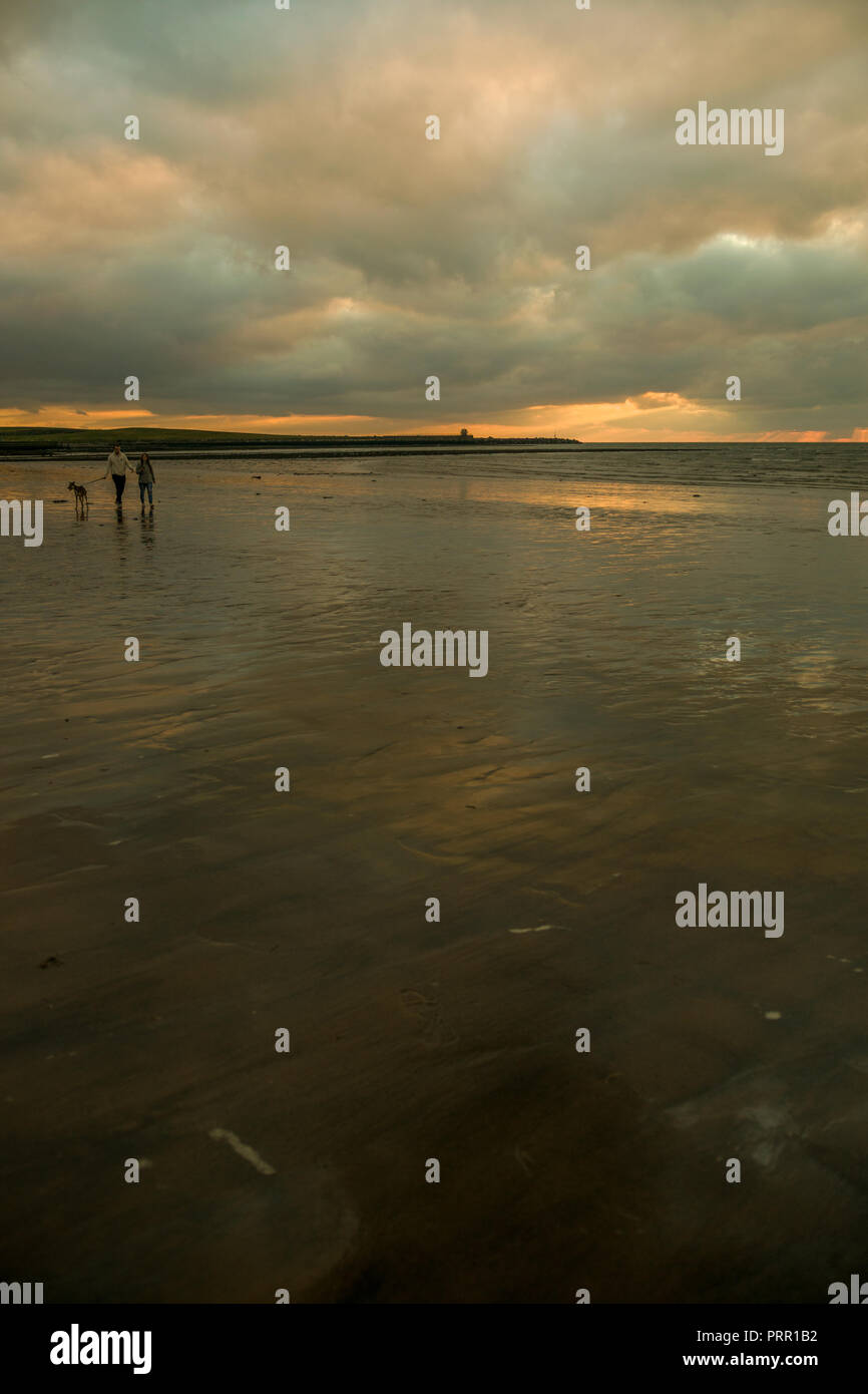 workington shore lake district sunset Stock Photo - Alamy